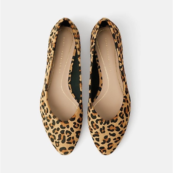 Zara | Shoes | Zara Leather Fur Skin Leopard Print Ballet Flats Nwt ...